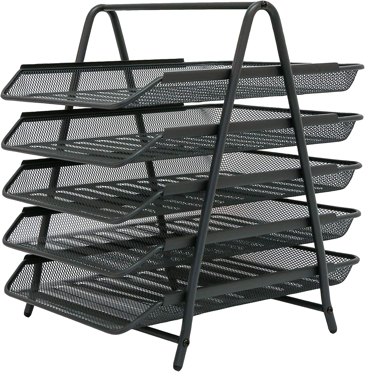 OSCO Graphite Wire Mesh 5 Tier Letter Tray | A4 | Desk File Organiser ...