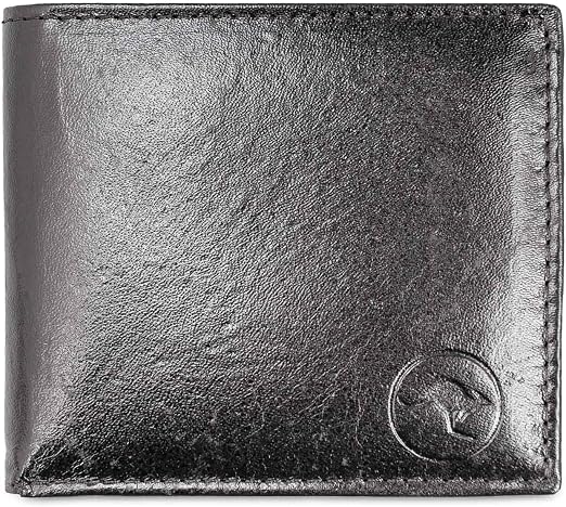 Amazon.com: Badgery Belts Kangaroo Leather Wallet RFID - 1 Fold ...