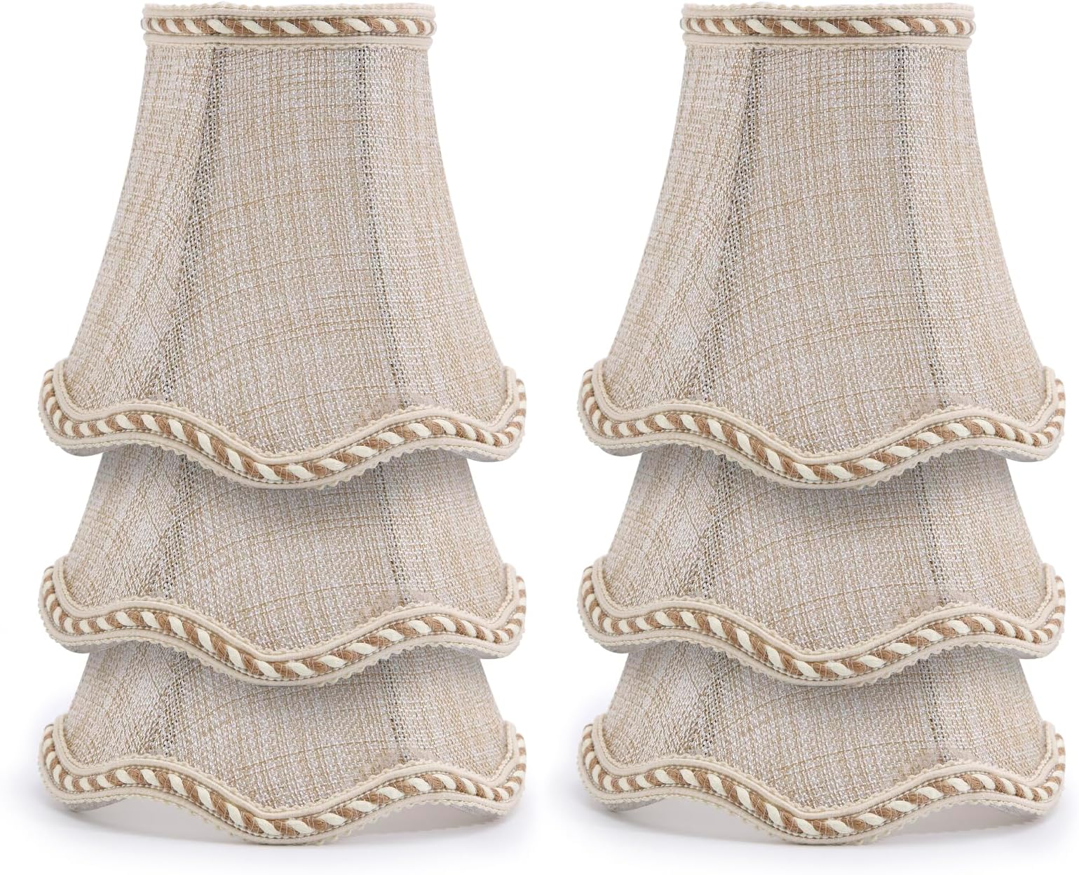 Urbanest Chandelier Lamp Shades, Set of 5, Soft Bell 3x6x5, Cream, Clip ...