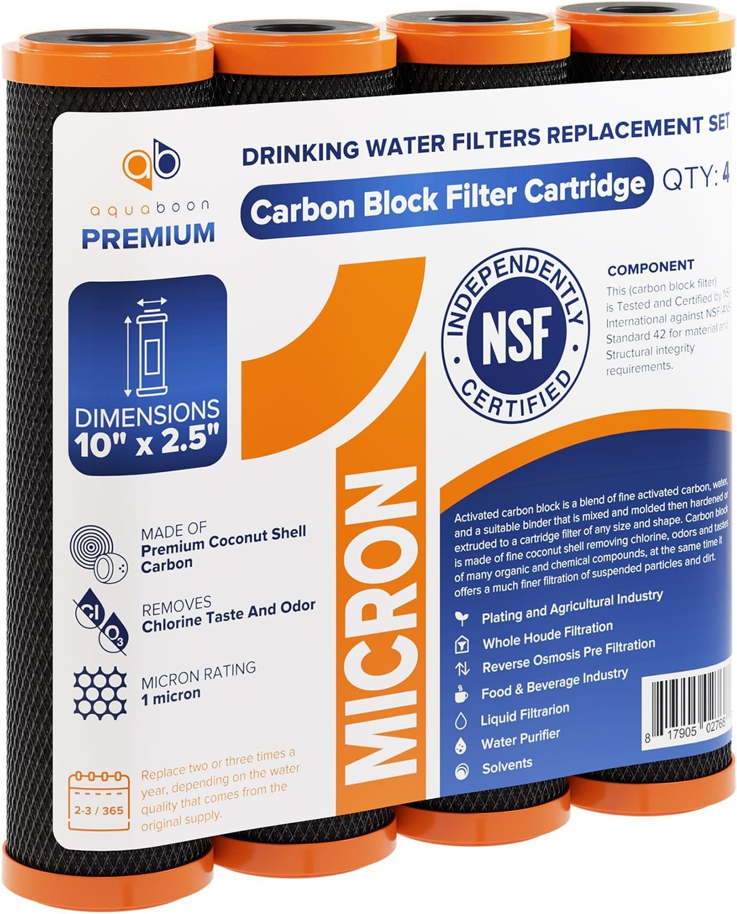 Amazon.com: Lake Industries Universal 10 inch Carbon Block Water Filter ...
