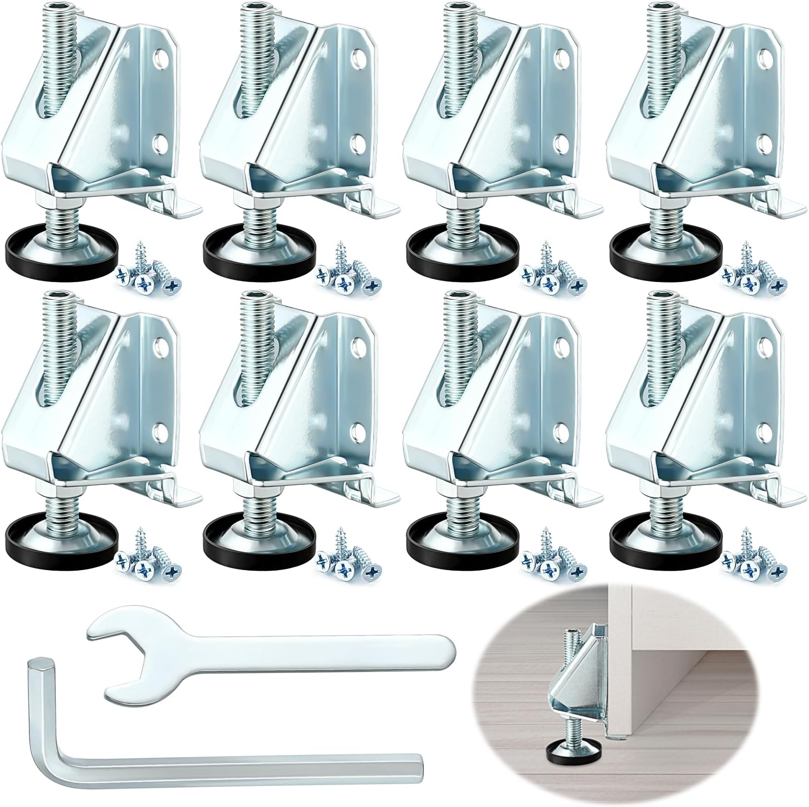 Amazon.com: Menkxi 8 Pack Leveling Feet Furniture Levelers Heavy Duty ...