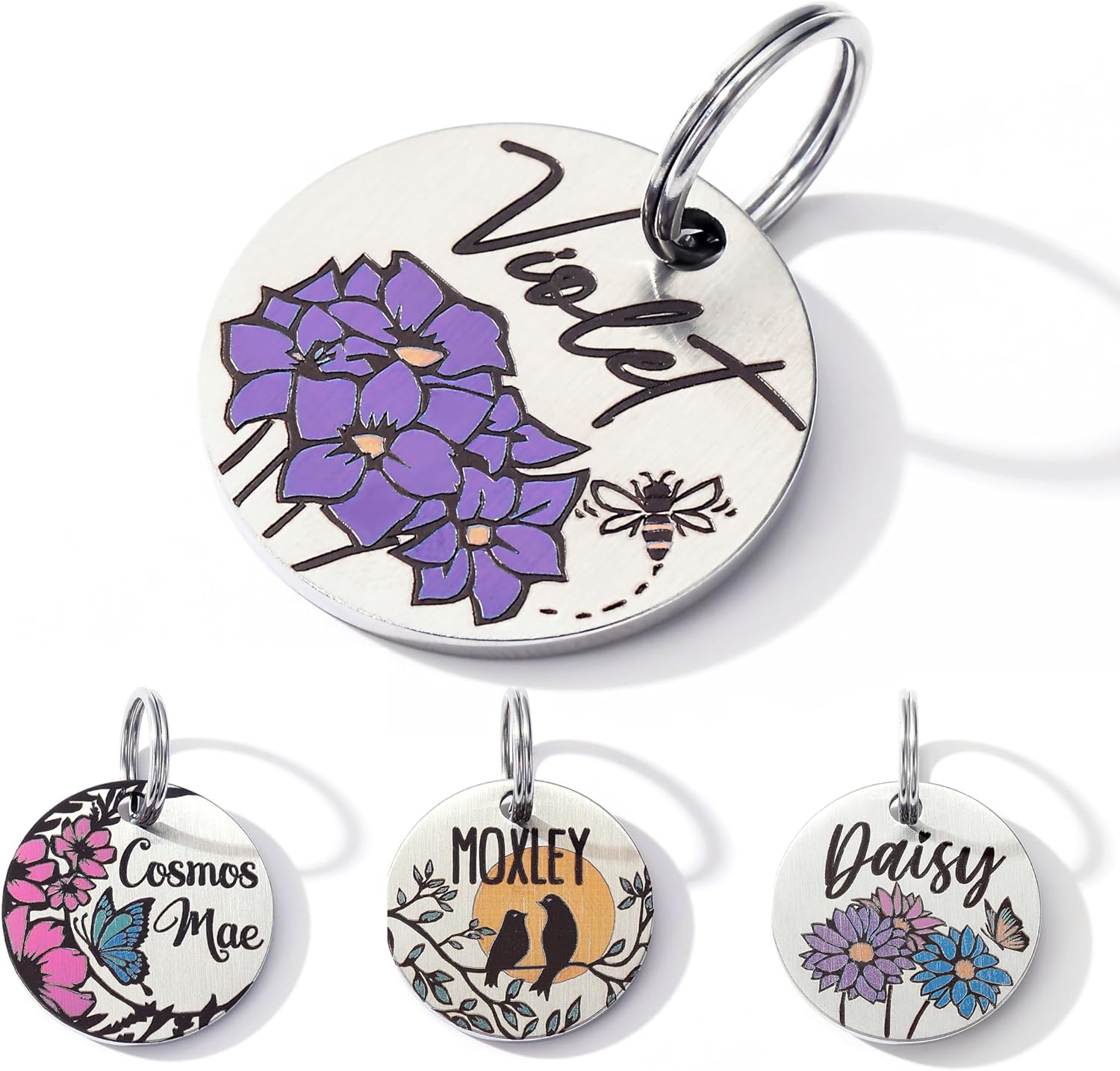Amazon.com: MYXGY Colorful Dog Tags Personalized, Engraved Dog Tags ...