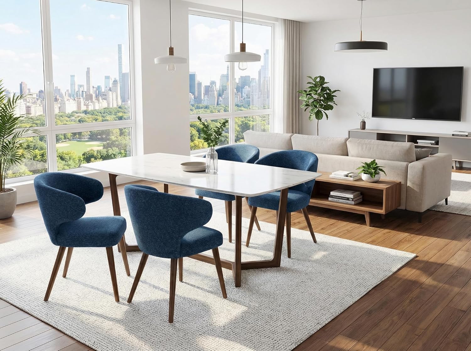 Amazon.com - RIVOVA Upholstered Accent Arm Chairs Set of 4, Chenille ...