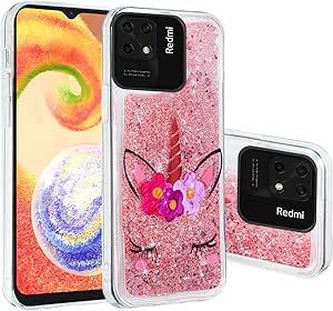 Amazon.com: MEIKONST Redmi 10C case, Clear Soft TPU Stylish Design with Hearts Glitter Bling ...