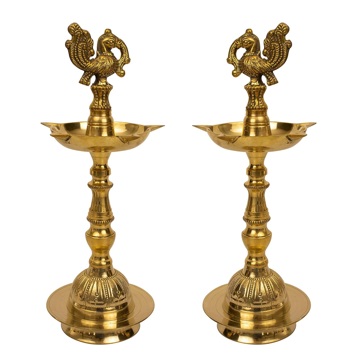 Buy Spillbox Traditional Handcrafted Brass Diya Oil Lamp for Home Temple Puja Articles Decor ...