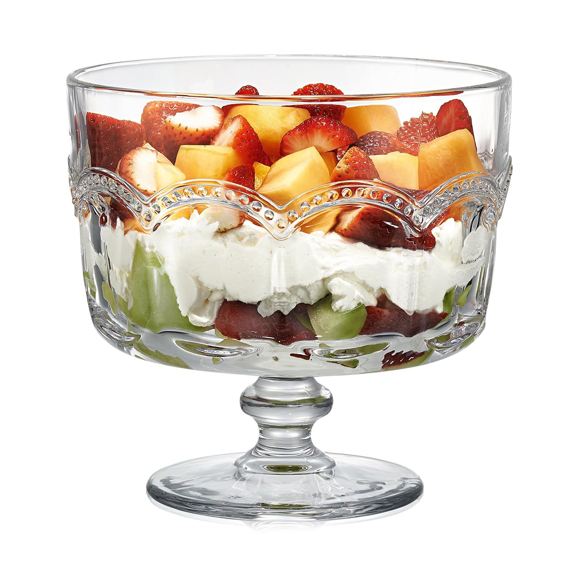 Amazon.com | Artland Glass Trifle Bowl with Pearl Ridge Design, Clear ...