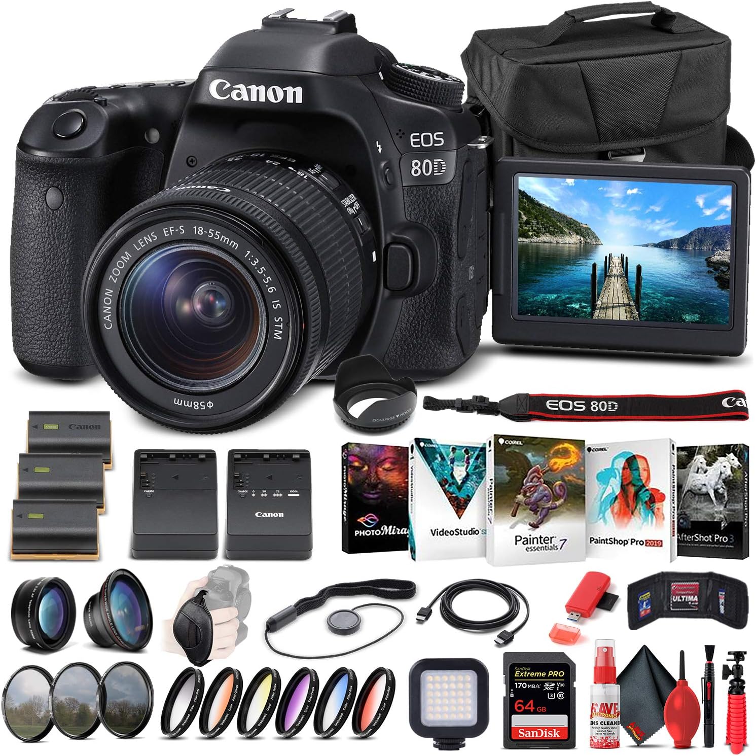 Amazon.com : Canon EOS 80D DSLR Camera with 18-55mm Lens (1263C005 ...