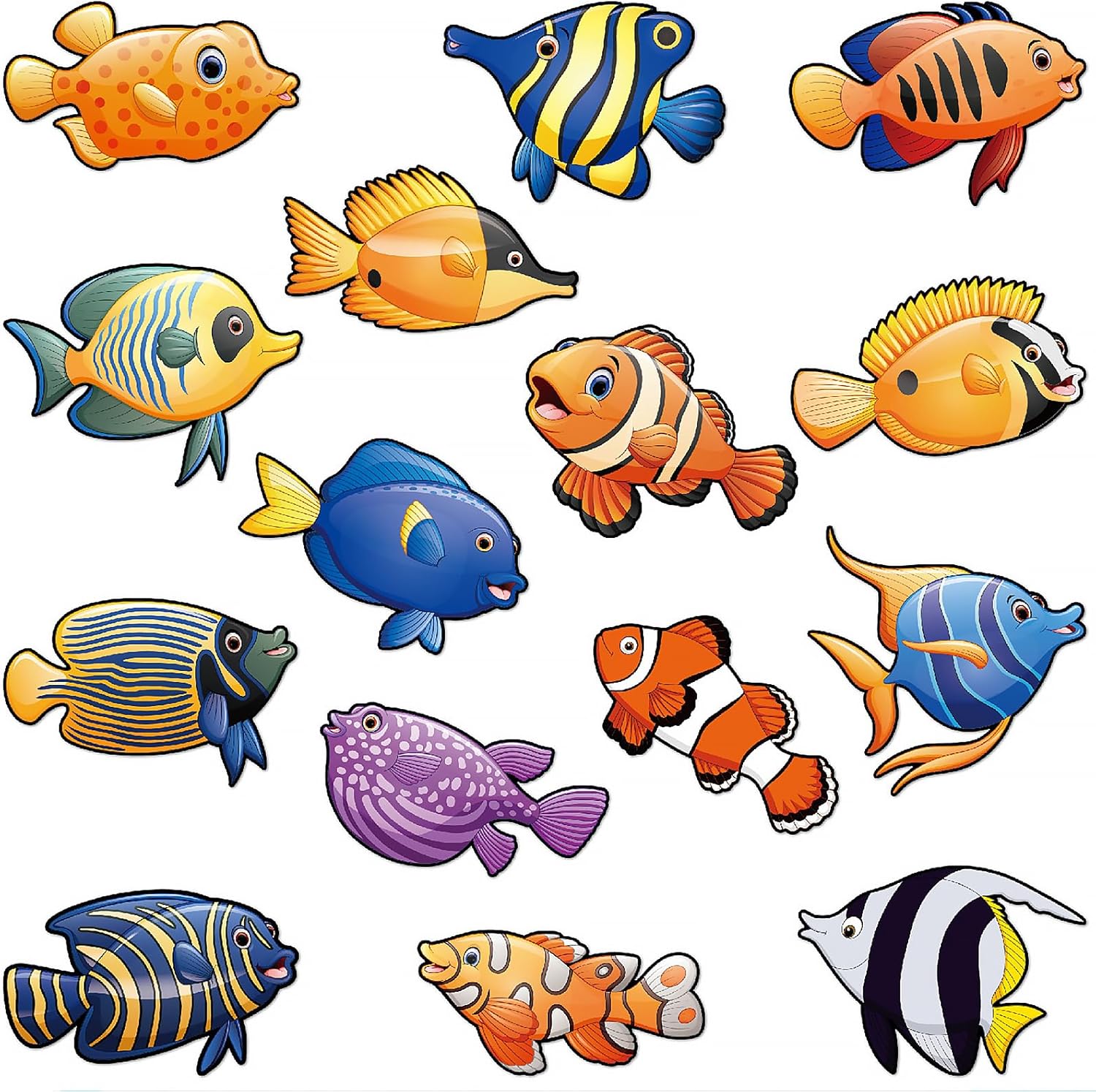 Amazon.com: 75PCS Fish Cutouts Paper Colorful Classroom Bulletin Board ...