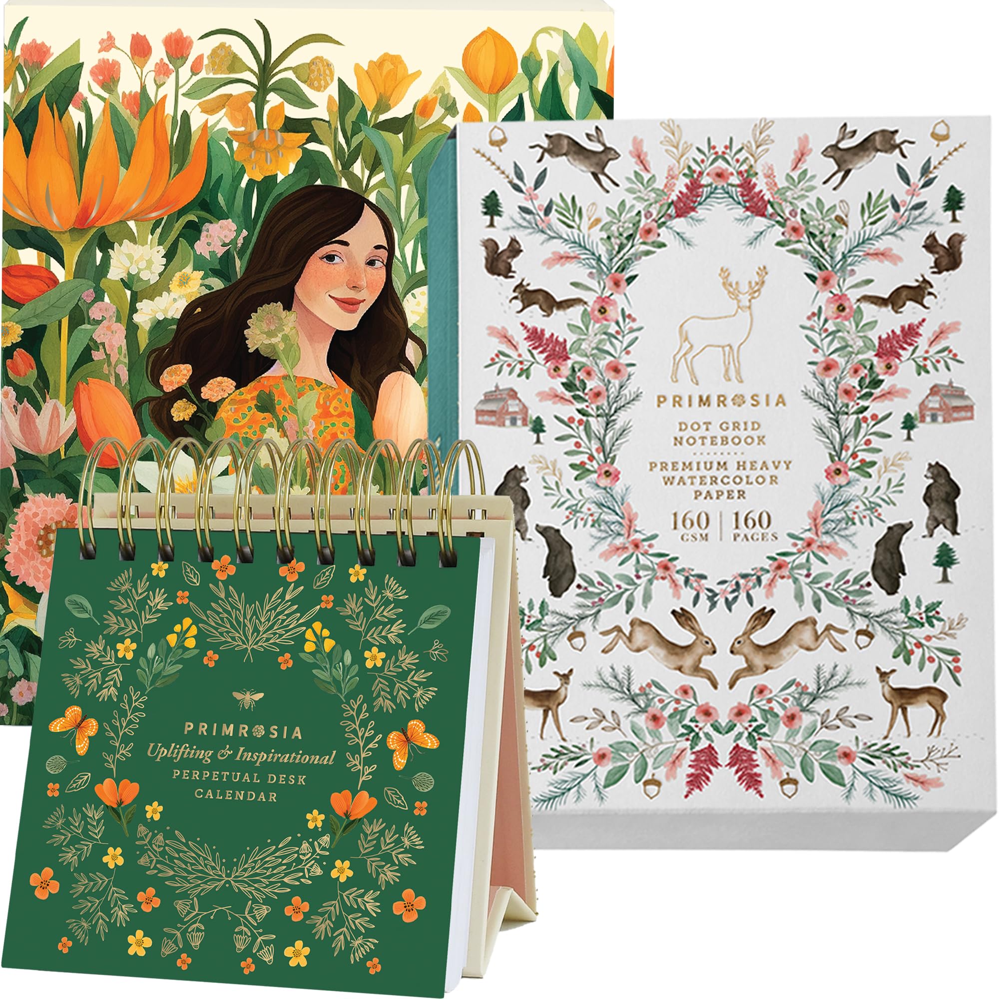 Amazon.com : Perpetual Desk Calendar + Teal Dot Grid Notebook - Daily ...