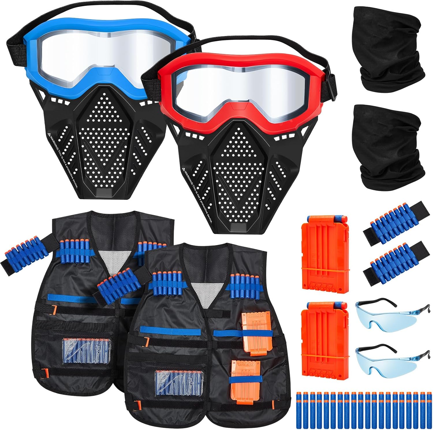 Amazon.com : Motionchic 2 Sets Kids Tactical Vest Kit Tactical Mask for ...