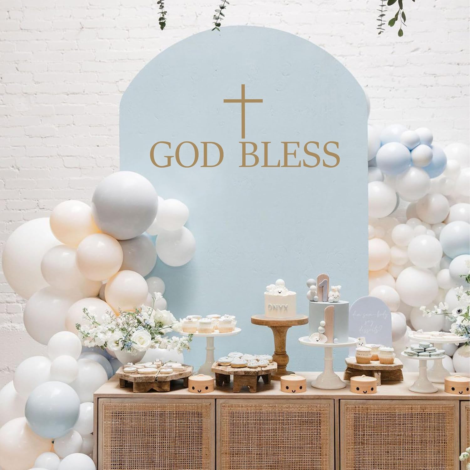 Amazon.com: LINZYING God Bless Cross Wall Decal - Cross Stickers, Wall ...