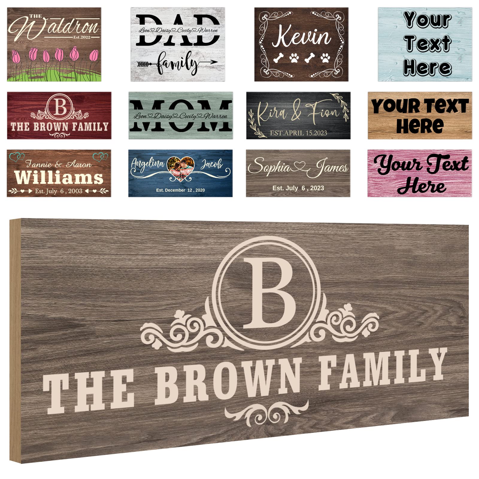 Amazon.com : Custom Signs Personalized Wood Sign Home Decor Gifts with ...