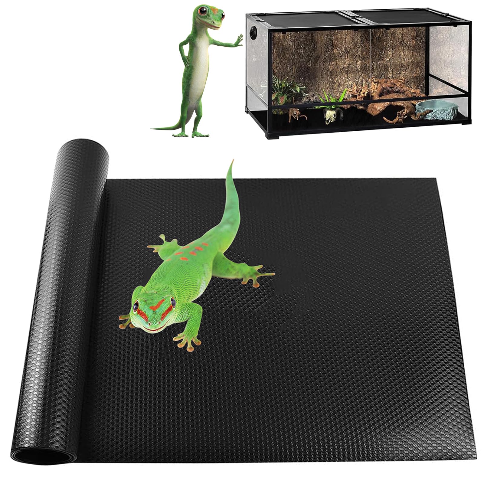 XIEHUZA Bearded Dragon Tank Accessories, Non-Adhesive Reptile Carpet ...