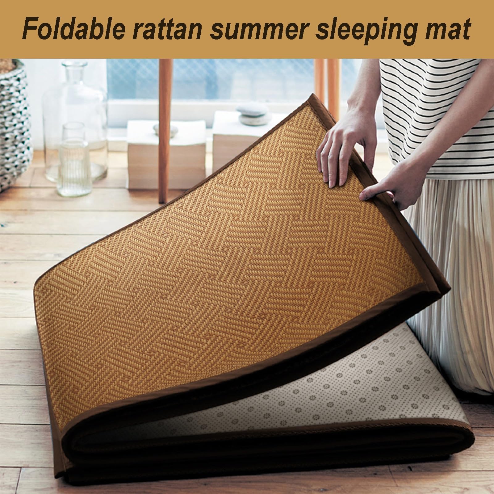 Futon Mattress Japanese Traditional Tatami Mat Tatami Folding Rattan ...