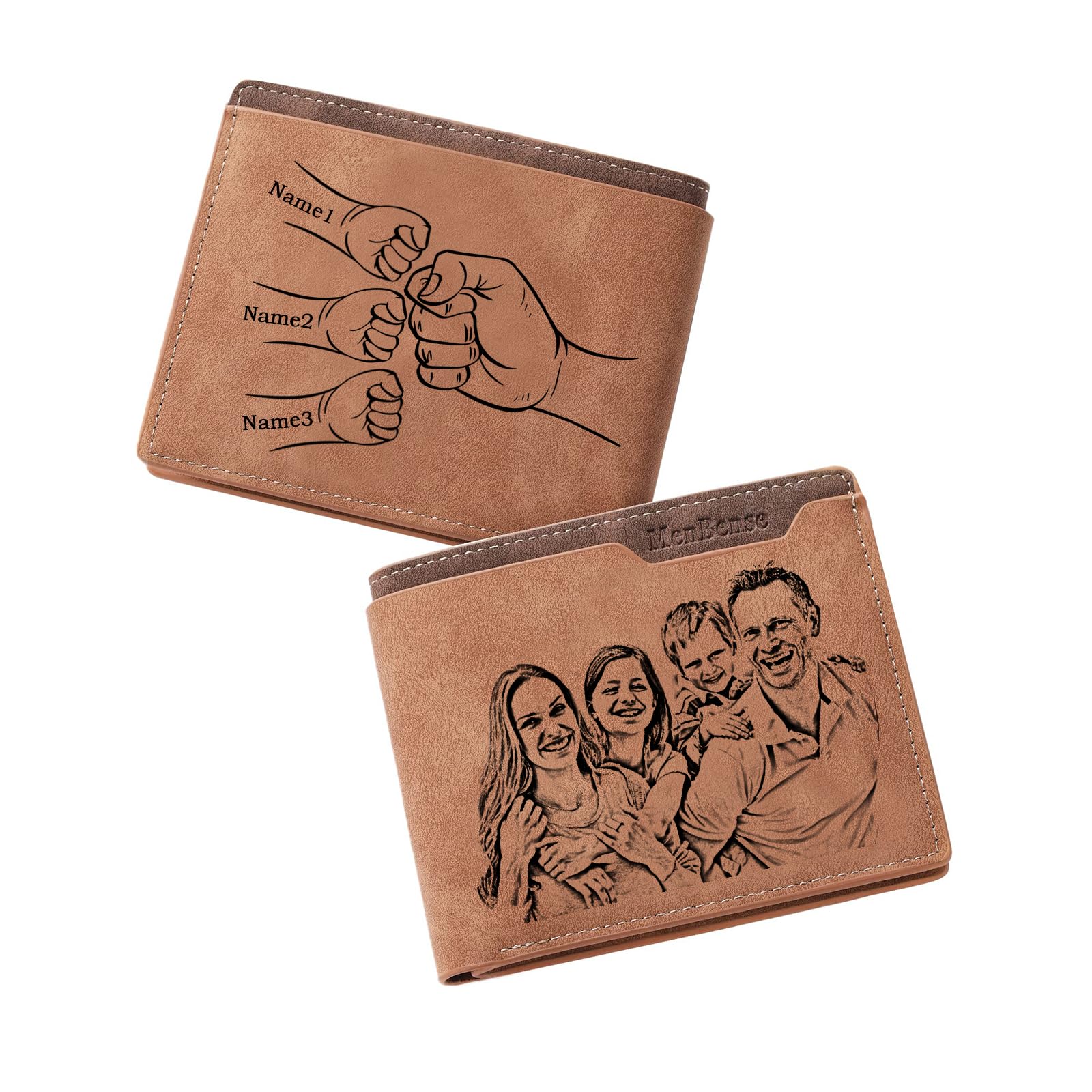 Amazon.com: JONZIN Gifts for Dad Custom Photo Wallets for Men ...