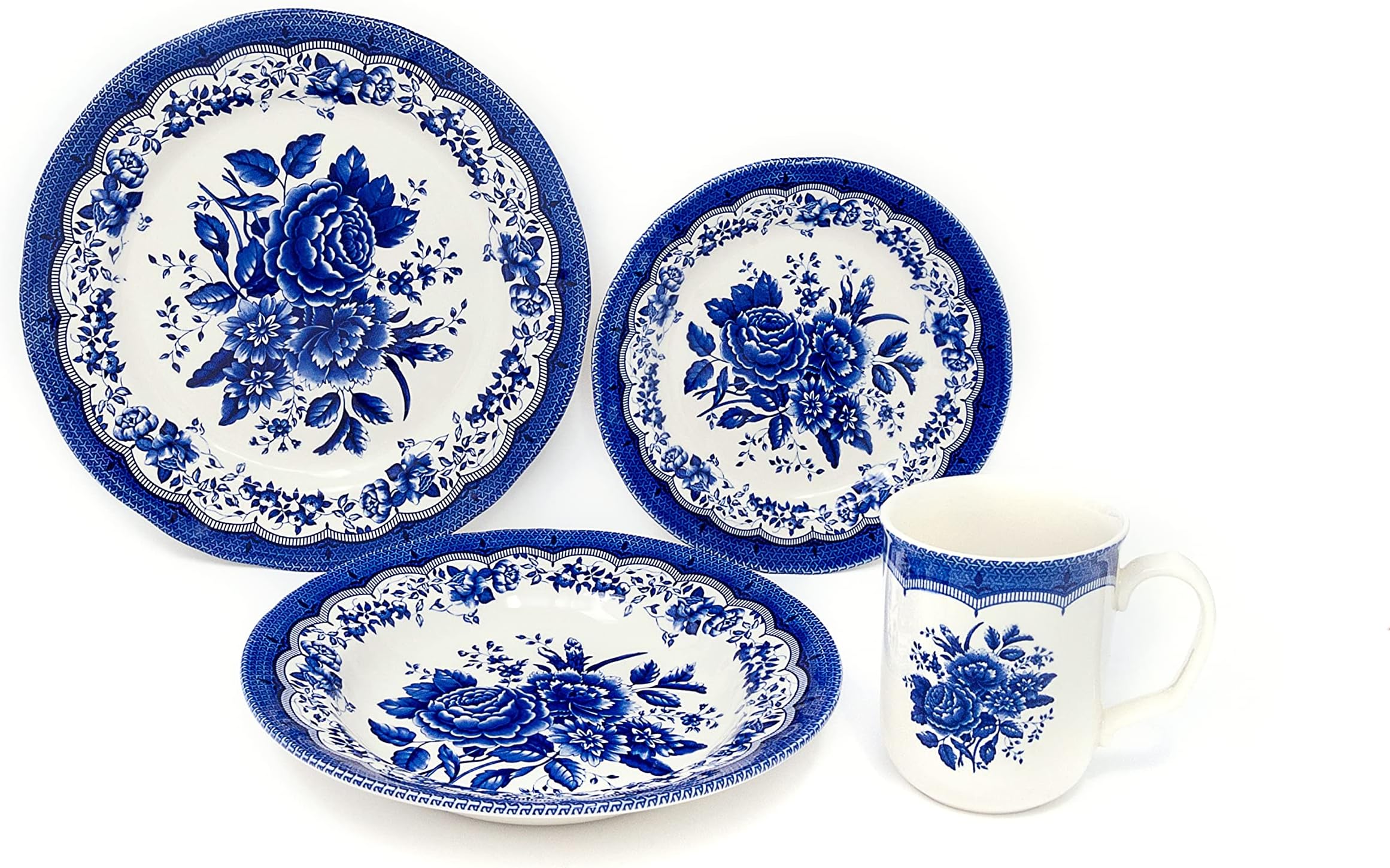 Amazon.com | TUDOR ROYAL 24-Piece Round Porcelain Dinnerware Set ...