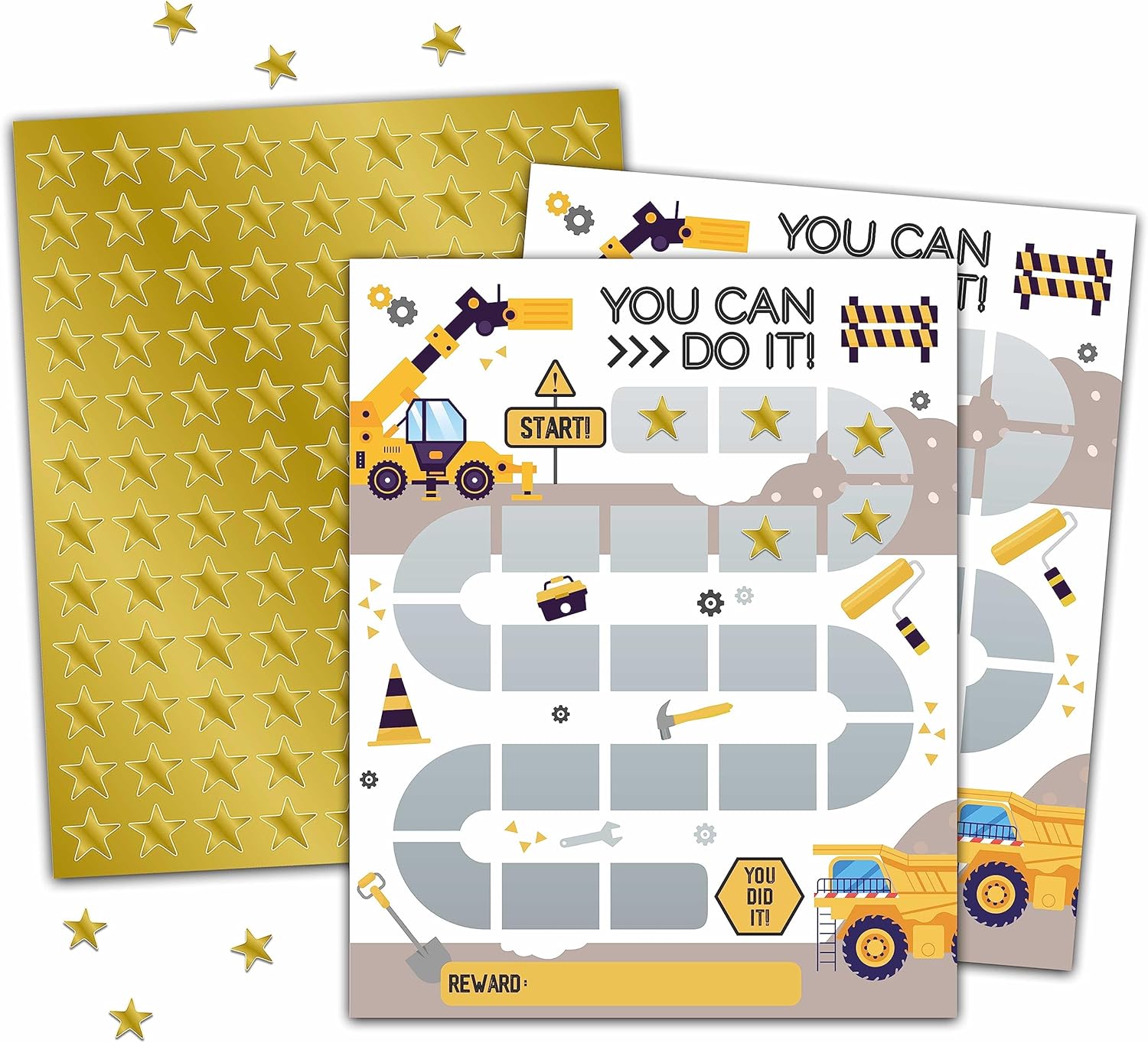 Amazon.com : Construction Reward Chart, Dump Truck Sticker Chart for ...