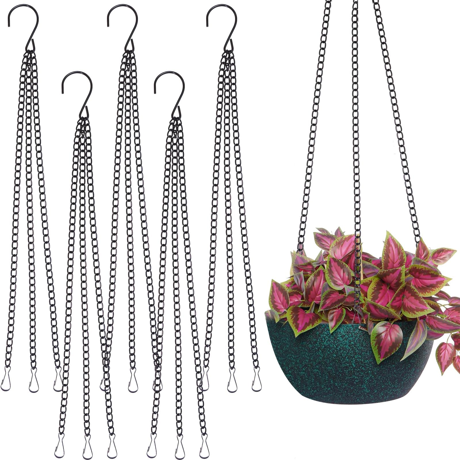 Amazon.com: YSYONM Plant Hanging Chains 5Pcs Black Hanging Basket Chain ...