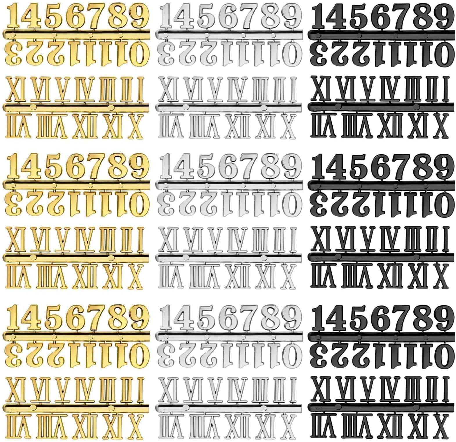 EEEKit Clock Numbers, 18PCS Self Adhesive Arabic Roman Numerals in ...