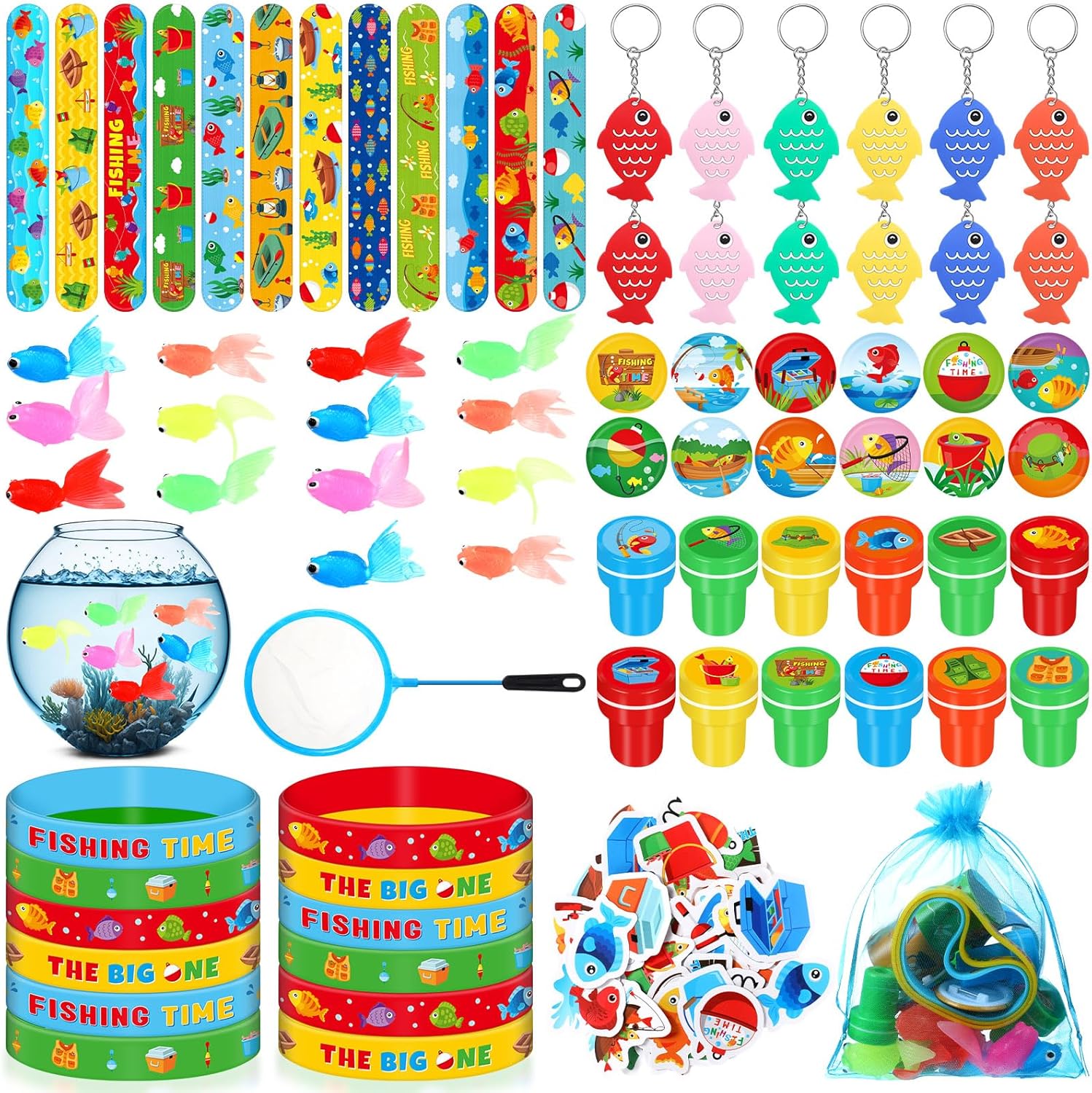 Amazon.com: Blosssound 135 Pcs Fishing Party Favors Little Fisherman ...