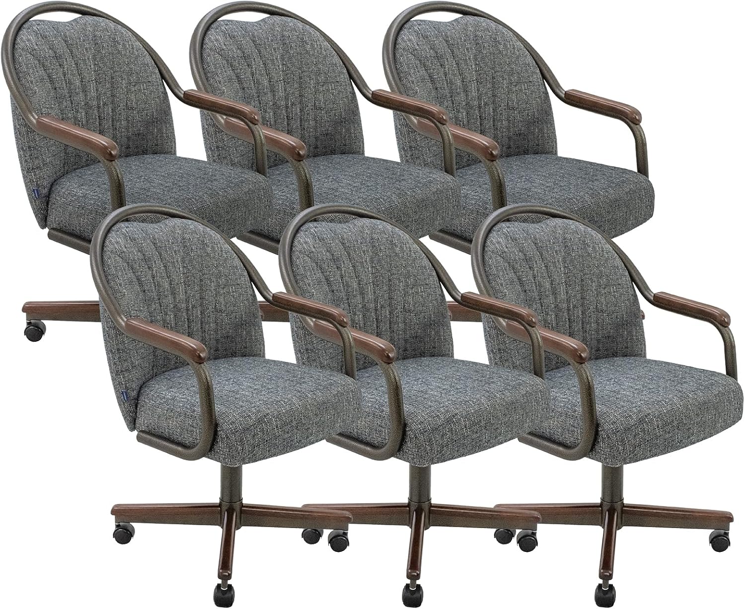 Amazon.com - Chromcraft Set of 6 Kitchen Dining Chairs Swivel-Tilt ...