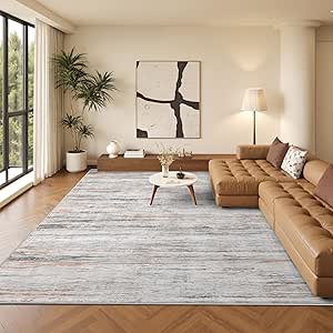 Amazon.com: Art&Tuft Washable Rug, Anti-Slip Backing Abstract Area Rugs ...