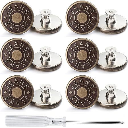 Amazon.com: 20mm Replacement Jean Buttons 12 Sets Combo Copper Tack Buttons