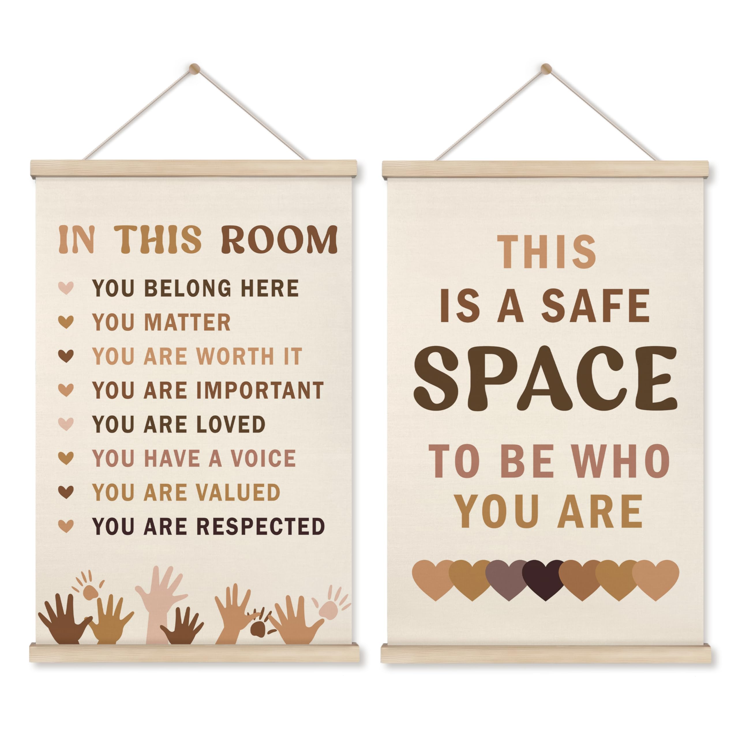 Amazon.com: HRQKO Safe Space Inspirational Poster Hanger Frame Set of 2 ...