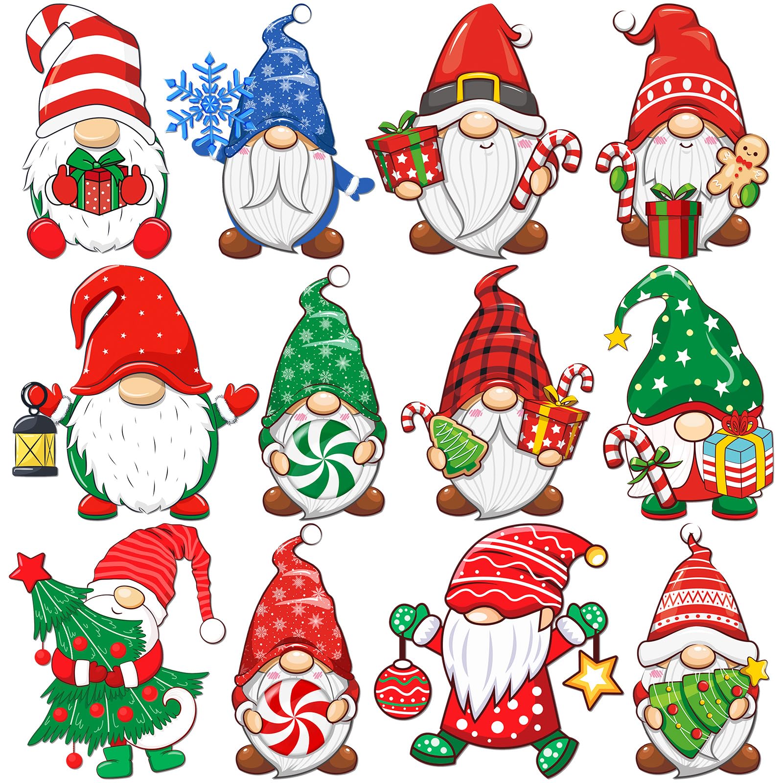Amazon.com: Seajan 200 PCS Christmas Gnome Cutouts with 400 Glue Point ...