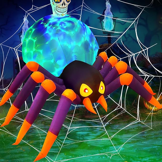 Amazon.com: XOOWOO 10 FT Halloween Inflatables Spider Decorations ...
