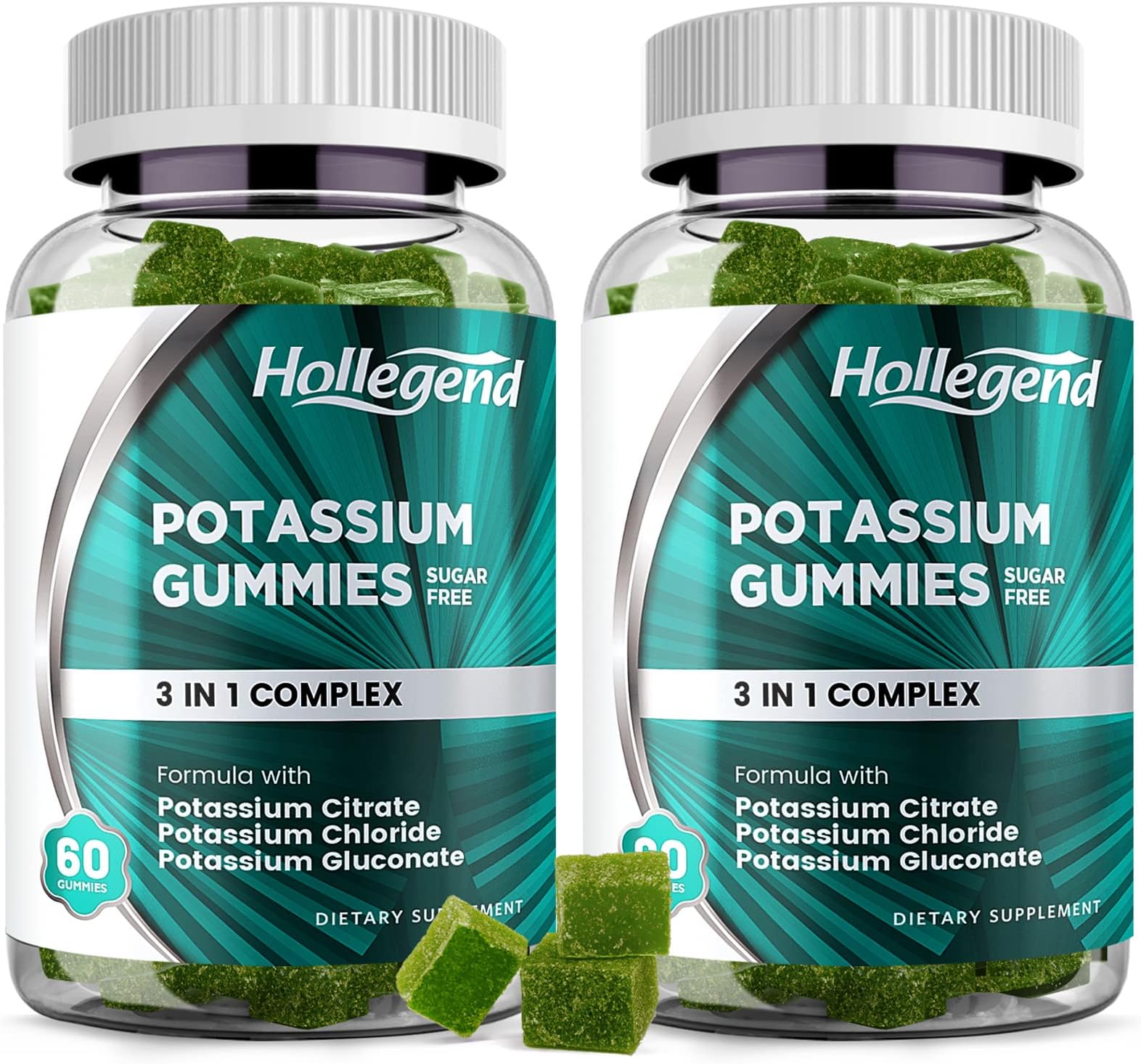 Amazon.com: HOLLEGEND Potassium 3 in 1 Complex Gummies Sugar Free, New ...
