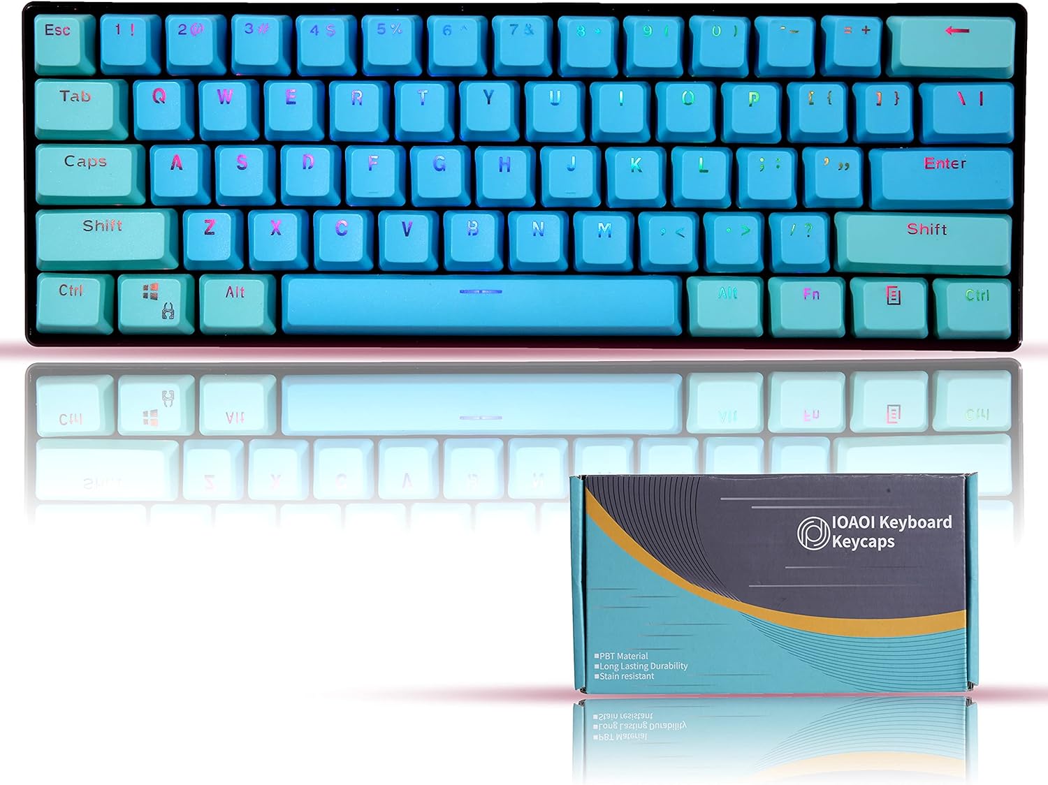 IOAOI PBT Keycaps 60 Percent, 61 Keycaps OEM Profile Keycaps Set See ...