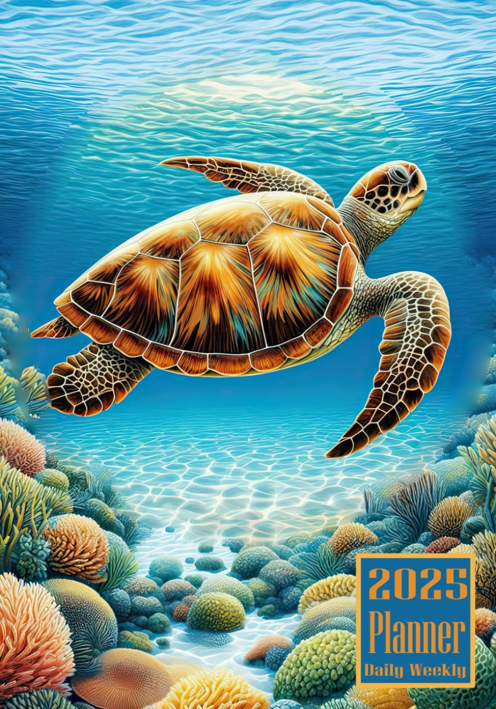 2025 Planner: Sea Turtle themed Cover Daily Weekly Diary 12 Month ...