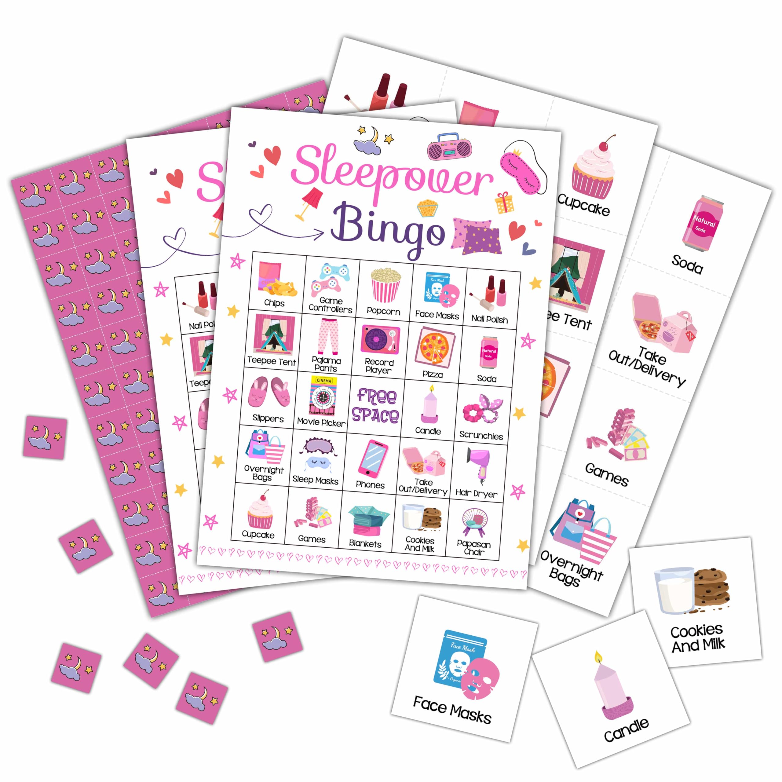 Amazon.com: Foosproea Sleepover Bingo Cards, Pajama Party Game for 24 ...