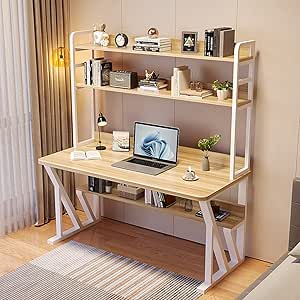 Amazon.com: ALEEIK Modern Desk for Home Office, Computer Desk with ...