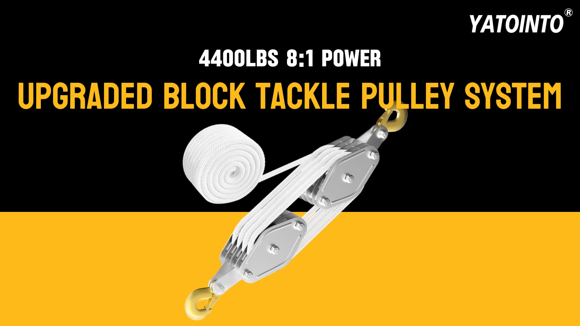 Rope Hoist Pulley 4-wheel Rope Pulley Hoist 4400 LB Lifting Pulley ...
