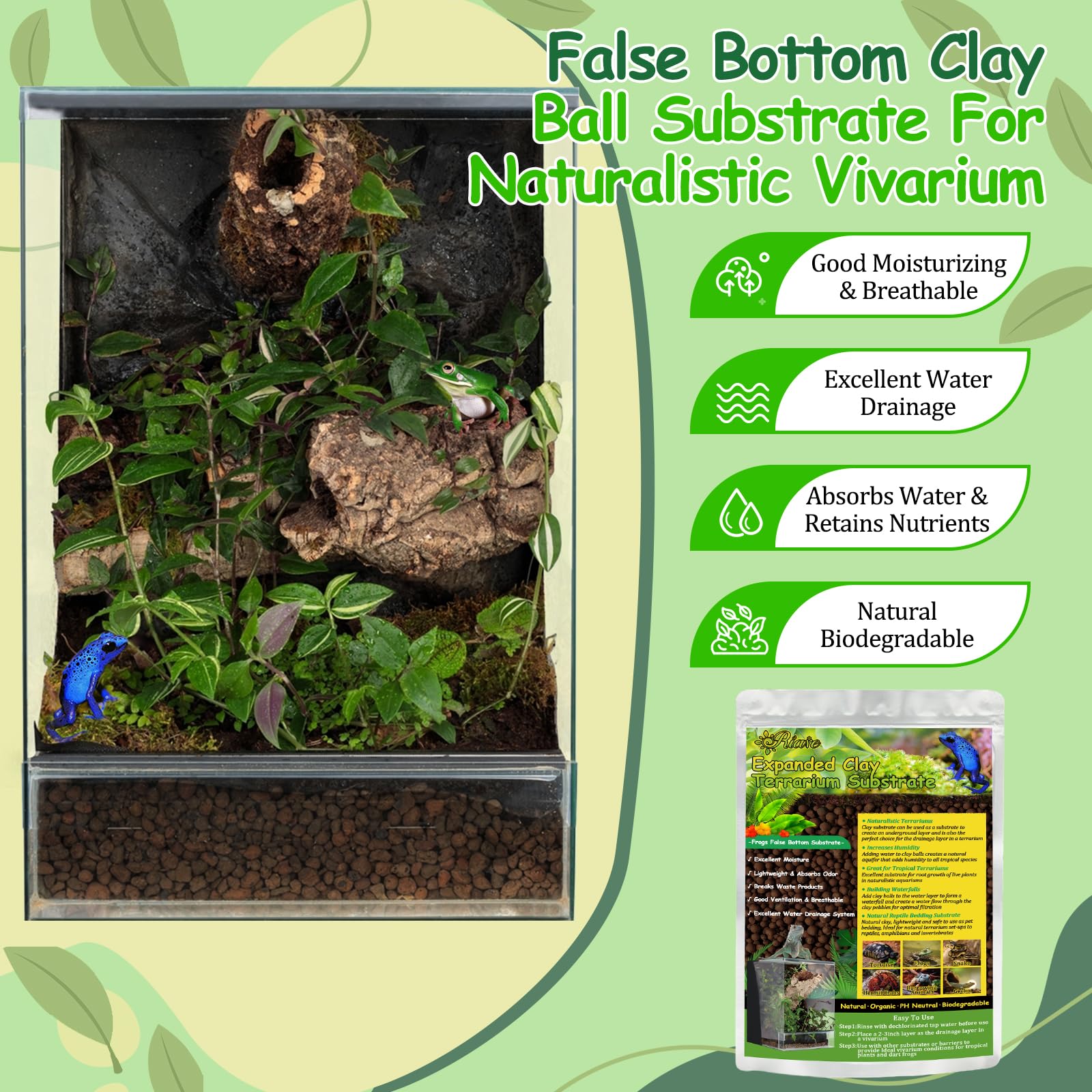 Snapklik.com : Riare 10LBS Expanded Clay Balls Terrarium Substrate For ...