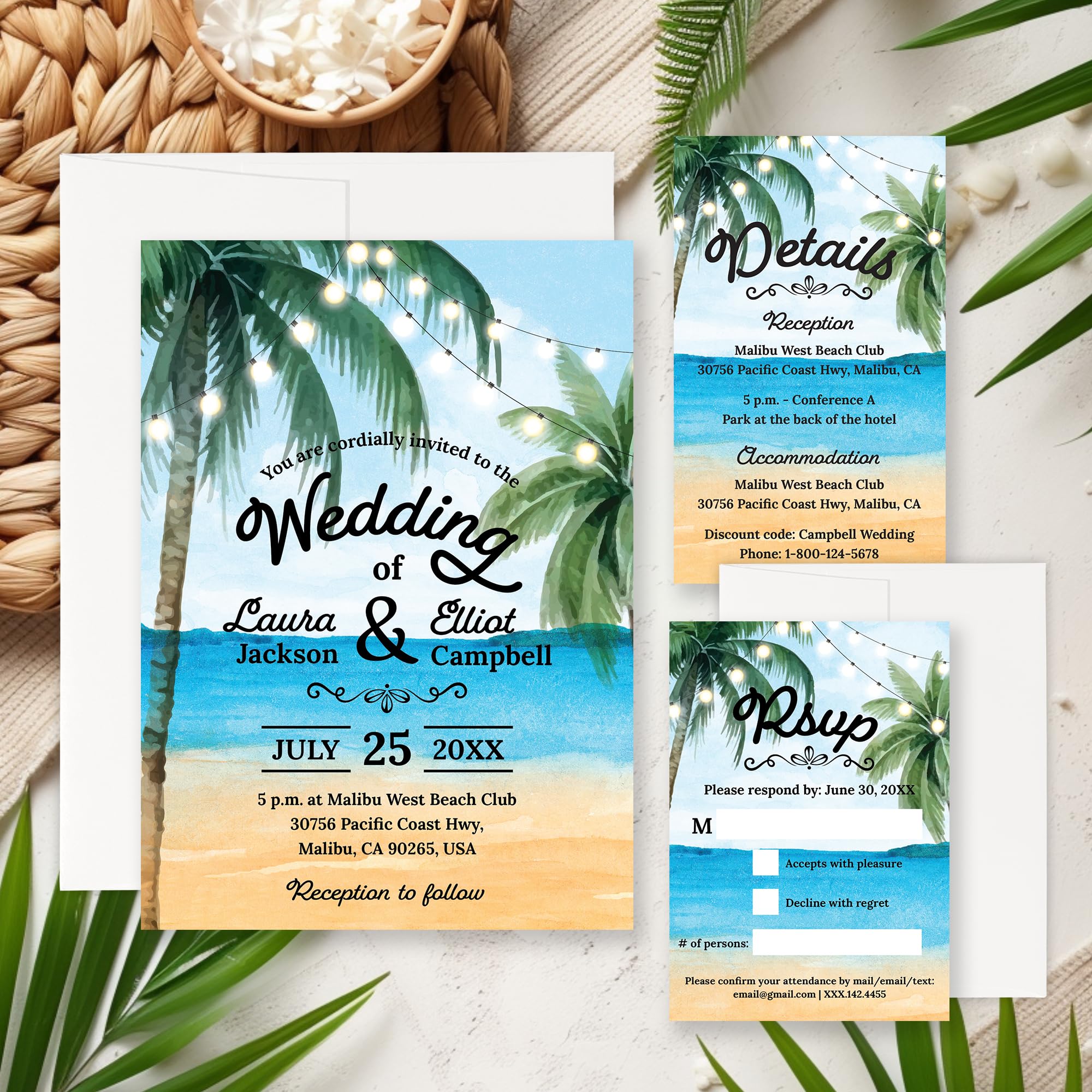 Beach wedding invitation sets | Beachweddingtips.com