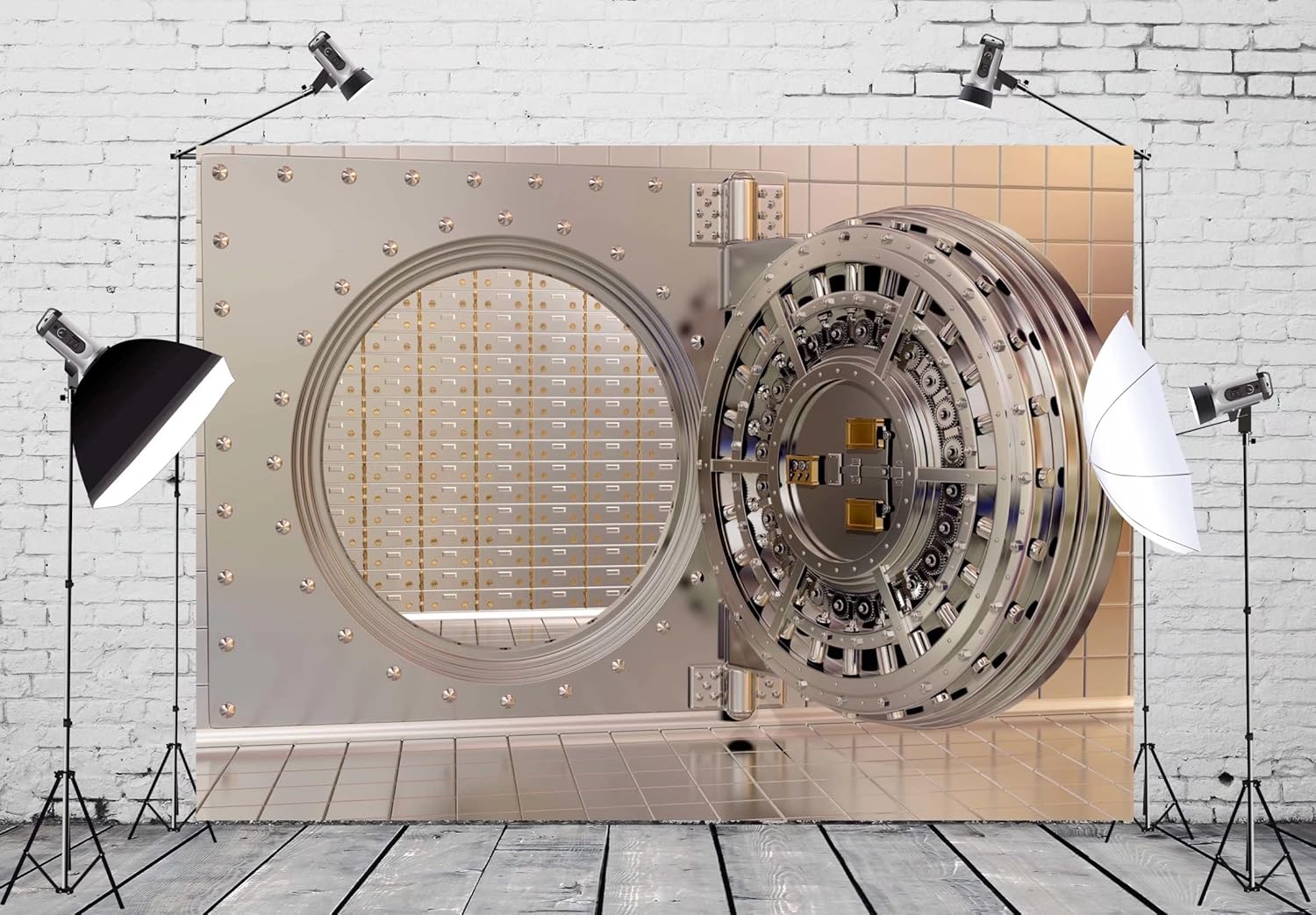 Amazon.com : CORFOTO 5x4ft Bank Vault Door Backdrop Money Vault Bank ...