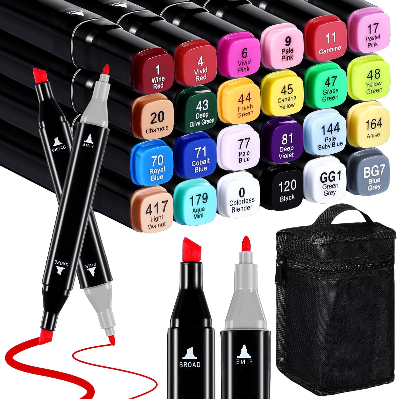 Amazon.com: milo Alcohol Markers Set of 80 Art Markers | Double Tip ...