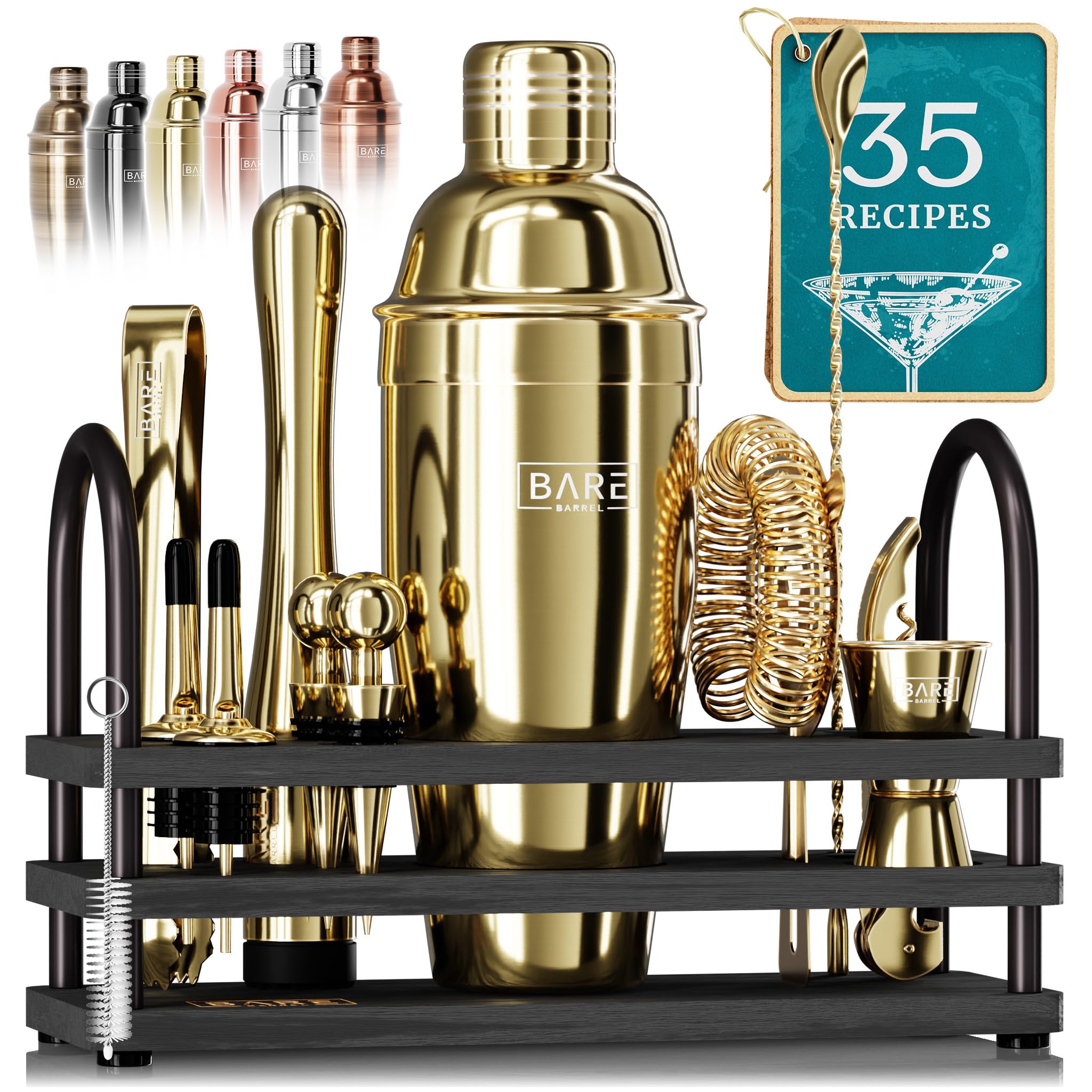 Amazon.com: BARE BARREL® Mixology Bartender Kit Bar Set | 14-Piece ...