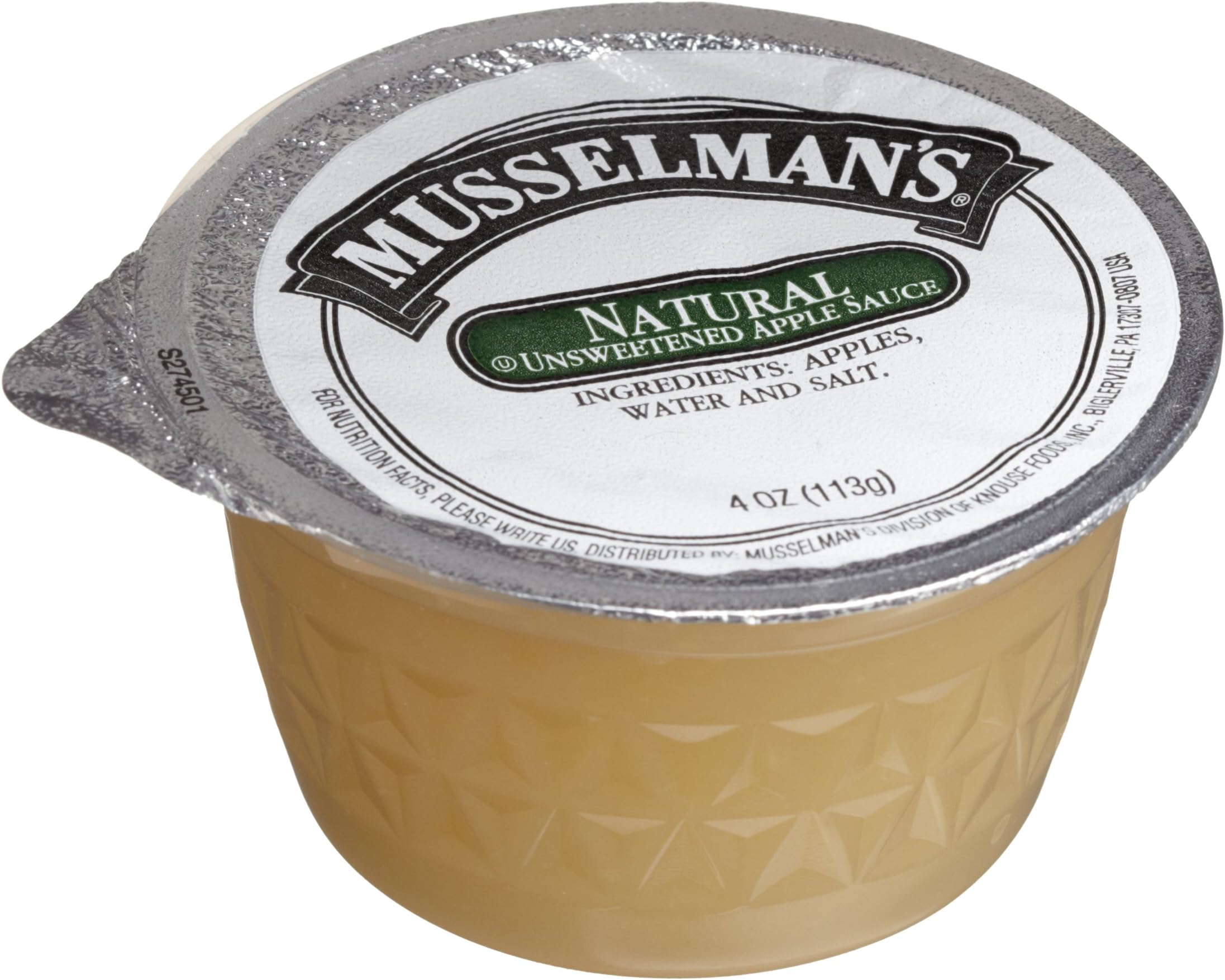 Amazon.com: Musselman's Natural, Unsweetened Applesauce, 4-Ounce ...