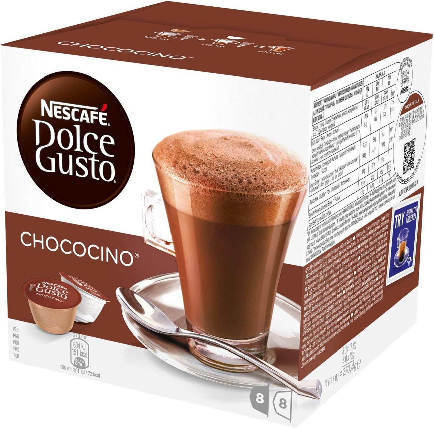NESCAFÉ Dolce Gusto Chococino 16 Capsules (Pack of 3, Total 48 Capsules ...