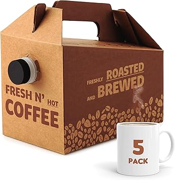 Amazon.com: Stock Your Home (5 Pack) 96 oz Disposable Coffee Box ...