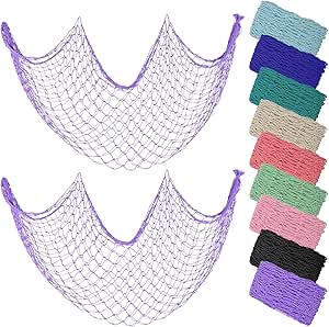 Amazon.com: ZUEXT Purple Fishing Net Decorative 80x40 Inch, 2 Pack ...