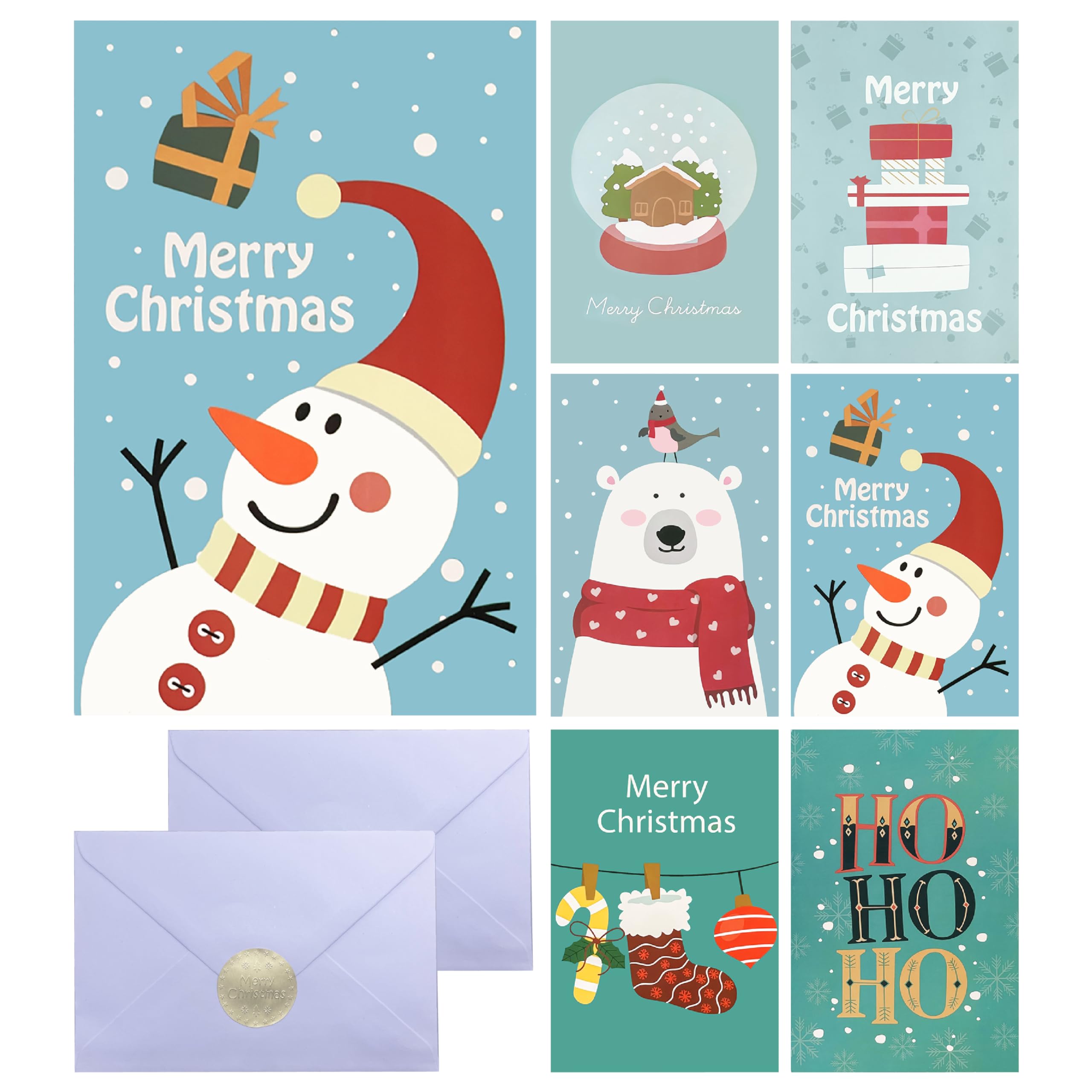 Amazon.com : cofullsky Christmas Holiday Cards with Envelopes and ...