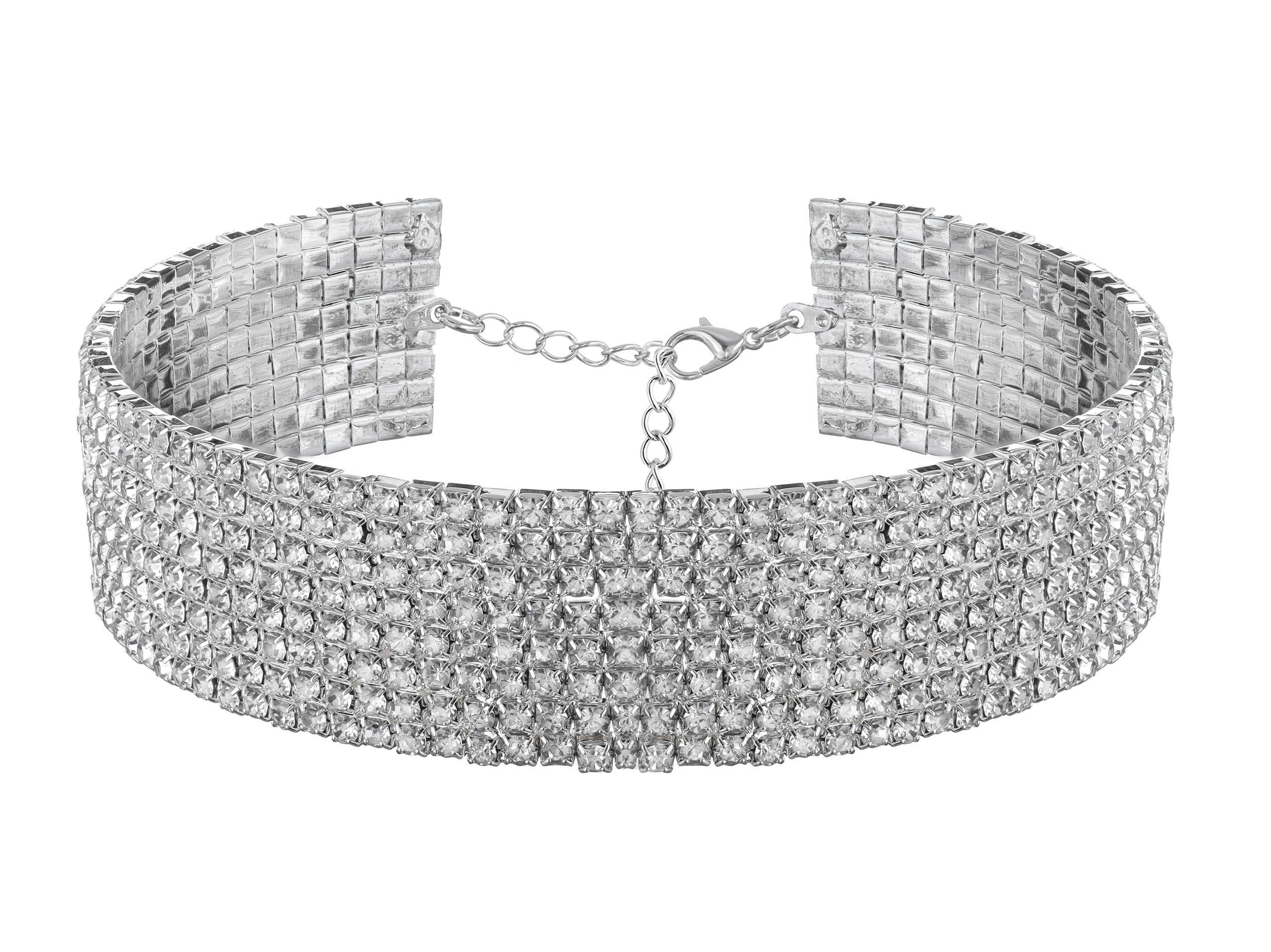 Amazon.com: Sacina Fake Diamond Choker Necklace, Rhinestone Choker ...