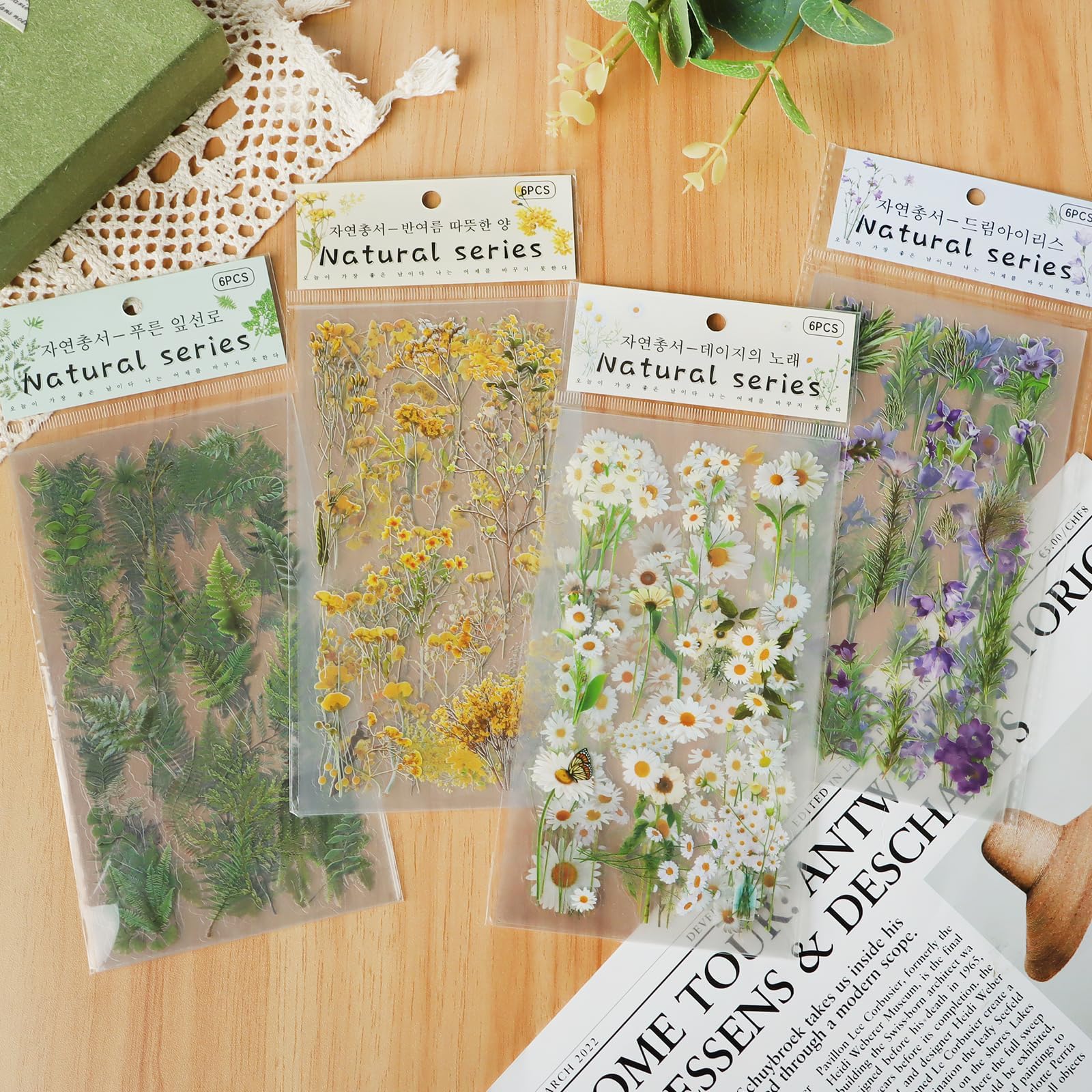 Amazon.com: 24 Sheets 360 Pieces Flower Themed Stickers, Scrapbook ...