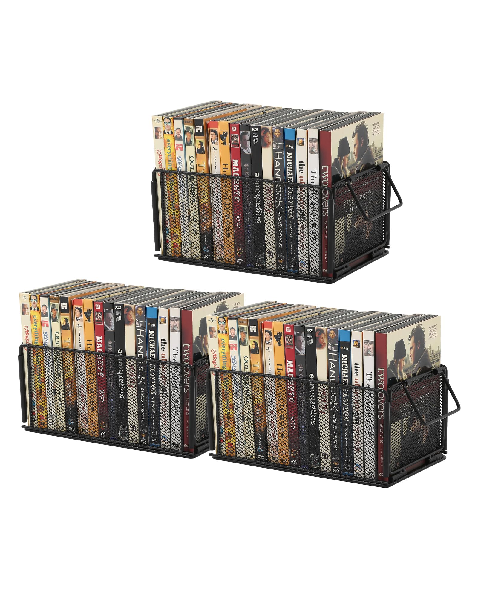 Amazon.com: Wanapure Wire Mesh Metal DVD Storage Box, 3 Pack DVD ...