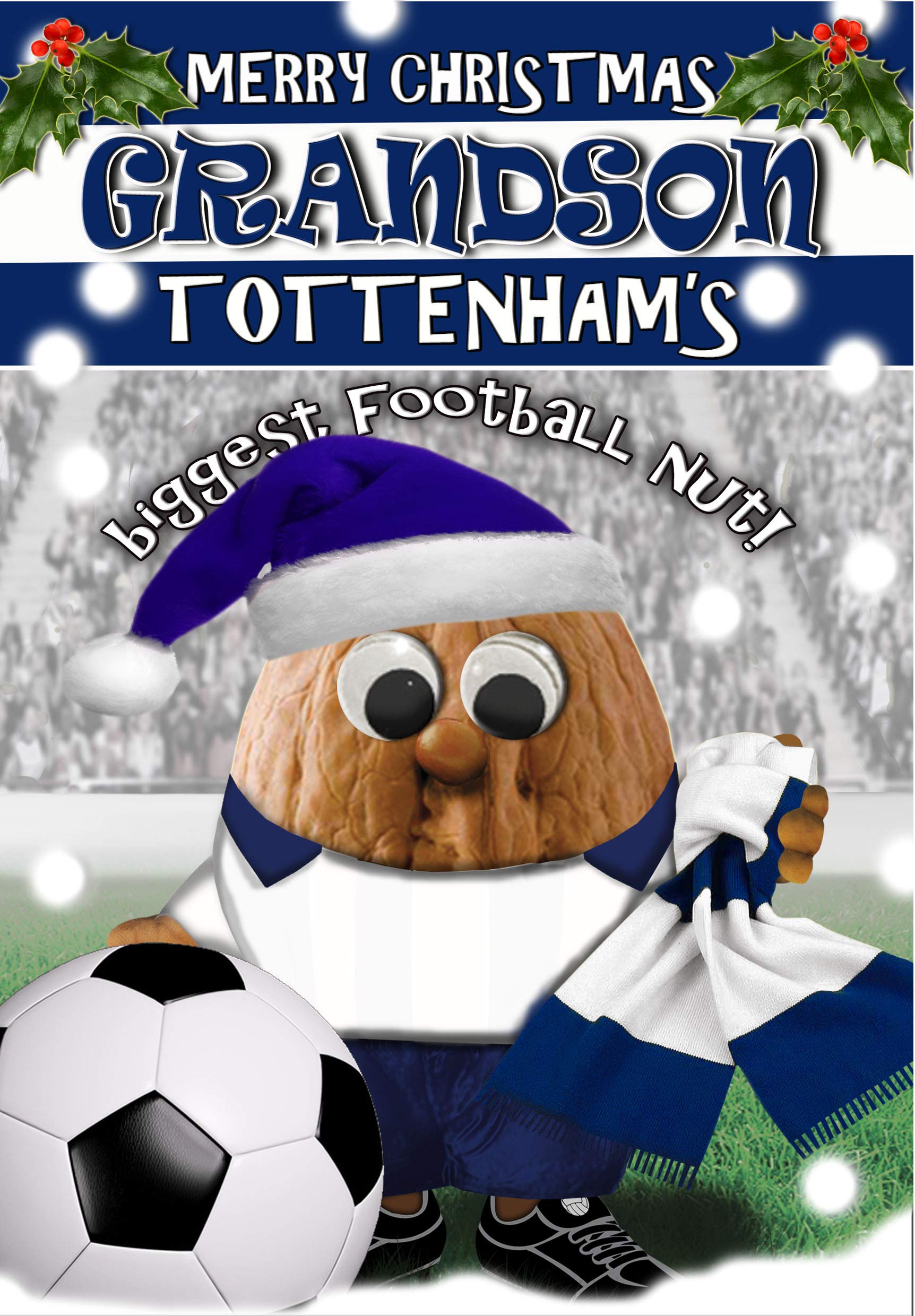 Tottenham Hotspur Christmas Card For Grandson - Football Nut - Optional ...